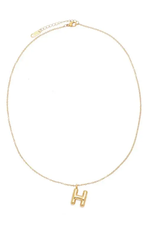 PETIT MOMENTS Bubble Initial Pendant Necklace - Gold - H