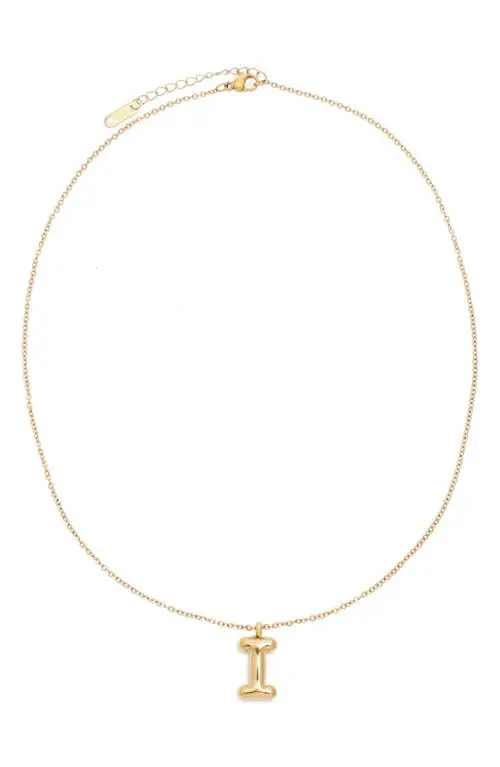 PETIT MOMENTS Bubble Initial Pendant Necklace - Gold - I