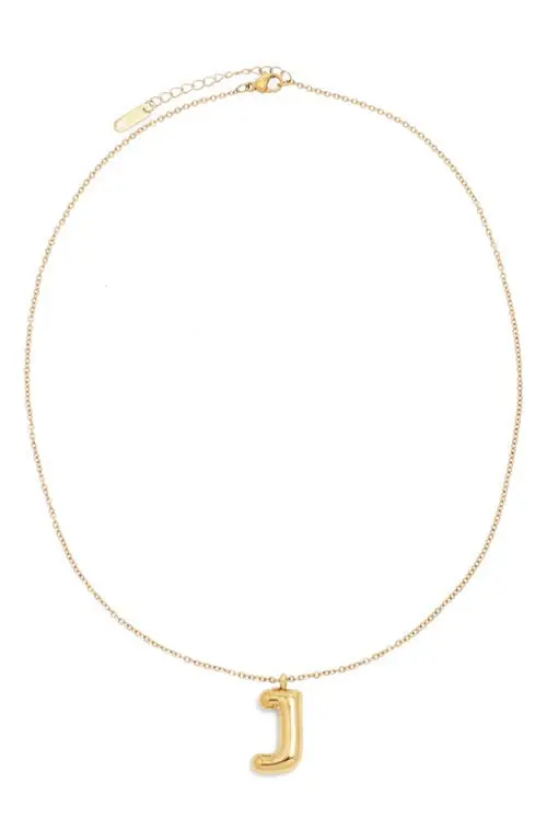 PETIT MOMENTS Bubble Initial Pendant Necklace - Gold - J
