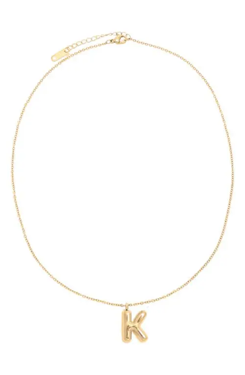 PETIT MOMENTS Bubble Initial Pendant Necklace - Gold - K
