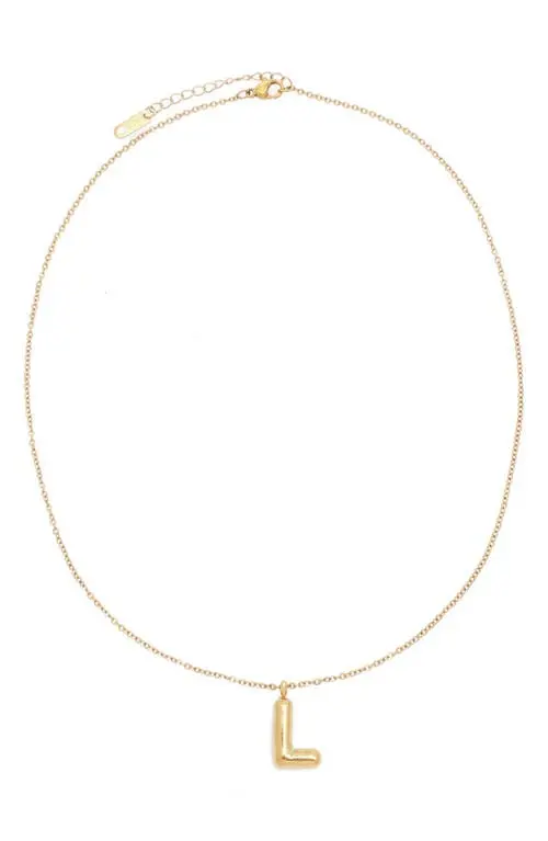 PETIT MOMENTS Bubble Initial Pendant Necklace - Gold - L
