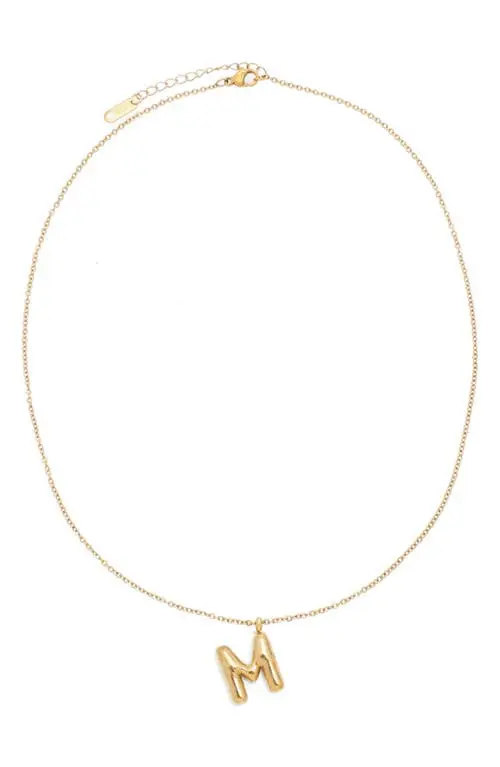 PETIT MOMENTS Bubble Initial Pendant Necklace - Gold - M