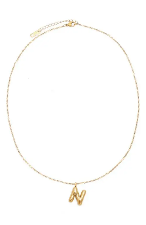PETIT MOMENTS Bubble Initial Pendant Necklace - Gold - N