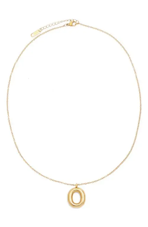 PETIT MOMENTS Bubble Initial Pendant Necklace - Gold - O