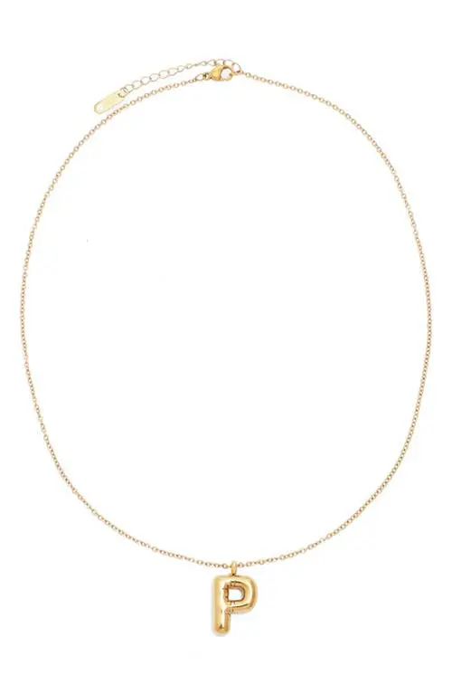 PETIT MOMENTS Bubble Initial Pendant Necklace - Gold - P