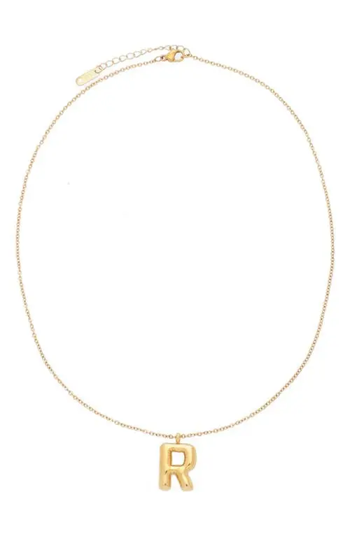 PETIT MOMENTS Bubble Initial Pendant Necklace - Gold - R