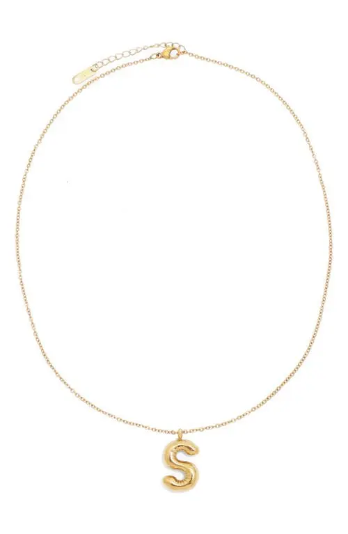 PETIT MOMENTS Bubble Initial Pendant Necklace - Gold - S