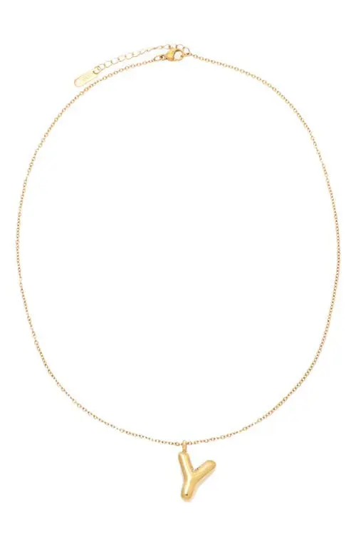 PETIT MOMENTS Bubble Initial Pendant Necklace - Gold - Y