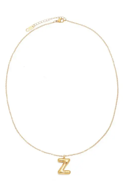 PETIT MOMENTS Bubble Initial Pendant Necklace - Gold - Z