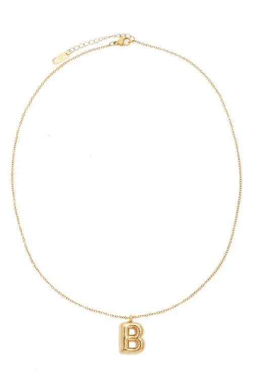PETIT MOMENTS Bubble Initial Pendant Necklace - Gold -b