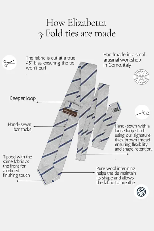 ELIZABETTA Velletri Extra Long Silk Jacquard Tie
