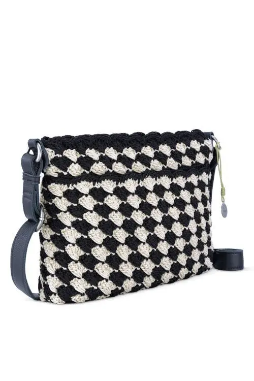 THE SAK Melrose Leather Crossbody Bag - Black Ecru Shell