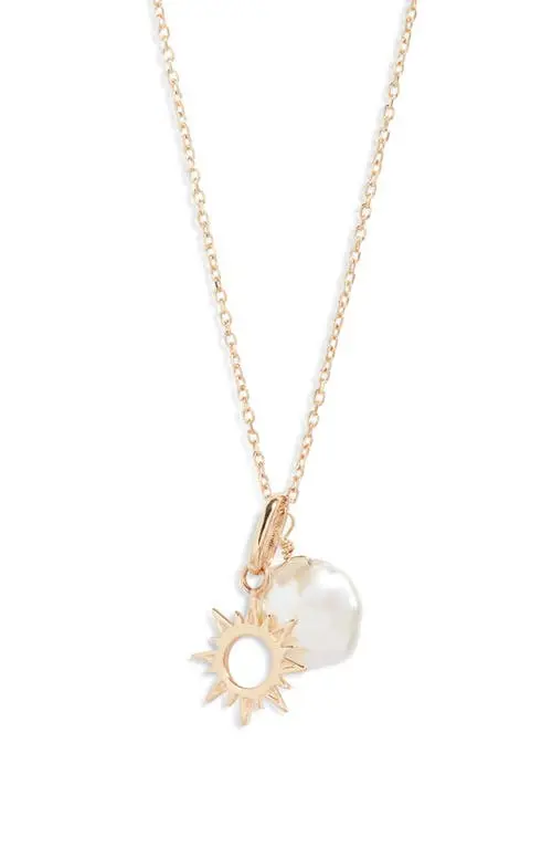 Anzie X Mel Soldera Sun Charm & Heishi Pearl Pendant Necklace - White