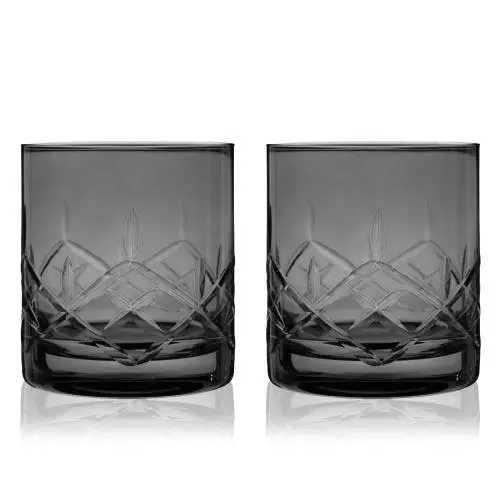 VISKI Admiral Crystal Rocks Glasses - Grey