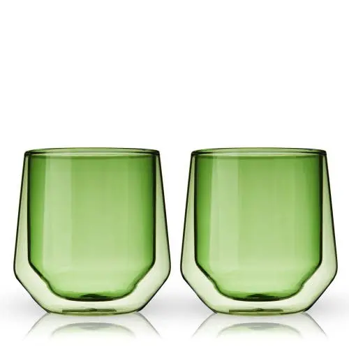 VISKI Aurora Double Walled Tumblers Set Of 2 - Green