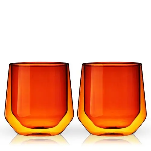 VISKI Aurora Double Walled Tumblers Set Of 2 - Orange