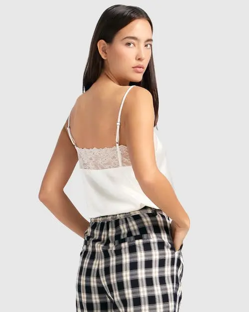 BELLE & BLOOM Friday Nights Lace Cami - White