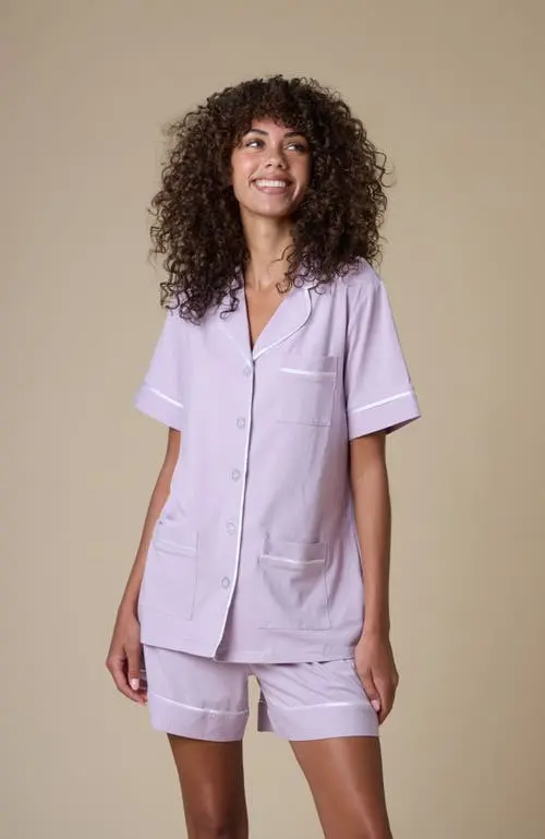 KIP Luxe Stretch Cotton Short Set - Lavender