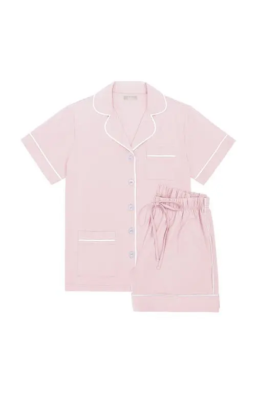 KIP Luxe Stretch Cotton Short Set - Pink Peony
