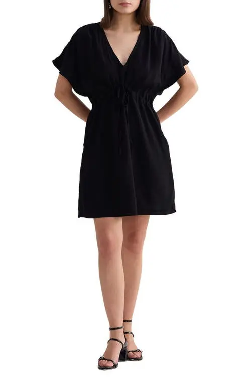REISTOR Gathered V-neck Dress