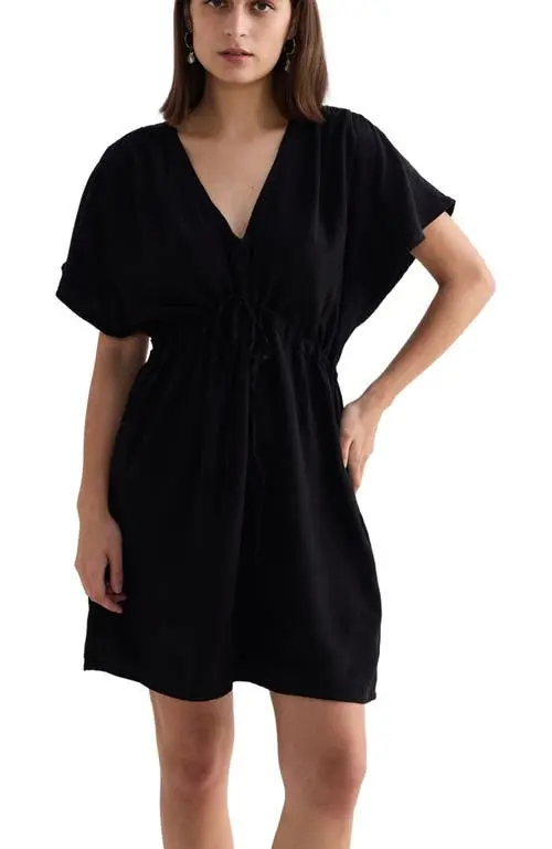 REISTOR Gathered V-neck Dress
