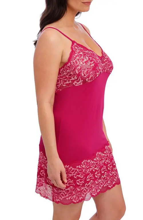 Fantasie Emmaline V-back Lace Chemise - Cerise