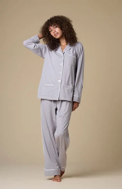 KIP Luxe Stretch Cotton Pajama Set - Haze