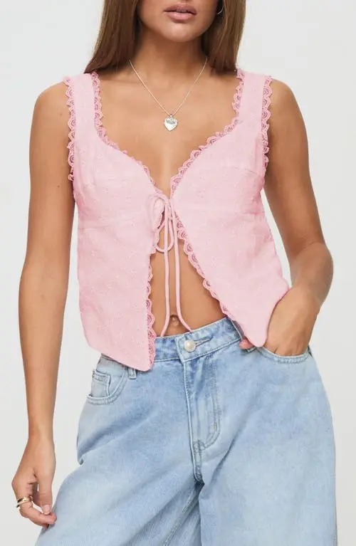 Princess Polly Merrelle Broderie Anglaise Crop Top