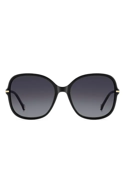 Carolina Herrera 58mm Gradient Square Sunglasses - Black/ Dark Grey Sf