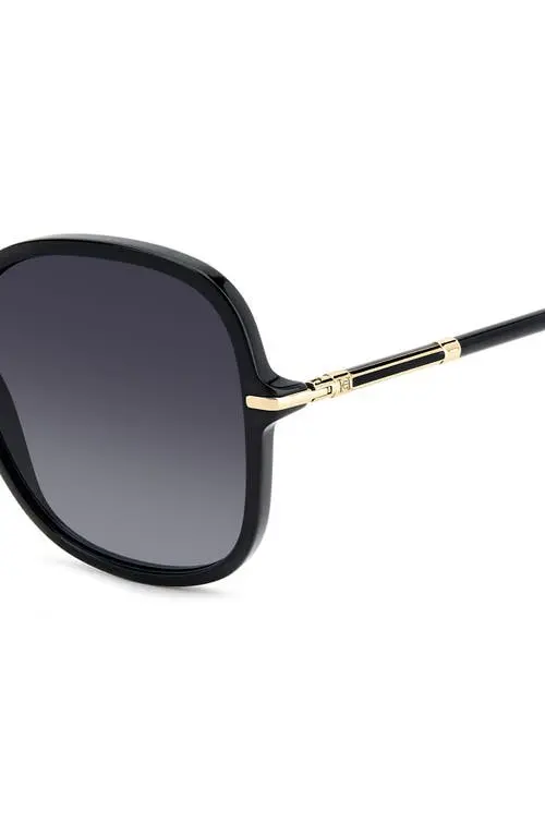 Carolina Herrera 58mm Gradient Square Sunglasses - Black/ Dark Grey Sf