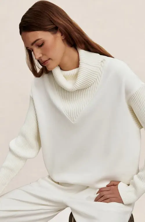 Varley Hannah Cowl Neck Sweatshirt - Egret