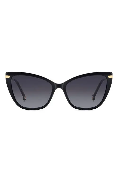 Carolina Herrera Rectangular Sunglasses - Black/ Dark Grey Sf
