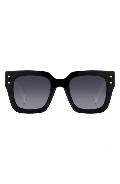 Carolina Herrera 51mm Gradient Square Sunglasses - Black/ Dark Grey Sf