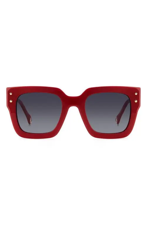 Carolina Herrera 51mm Gradient Square Sunglasses - Red/ Dark Grey Sf