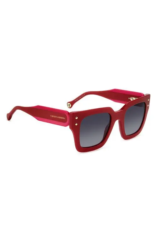 Carolina Herrera 51mm Gradient Square Sunglasses - Red/ Dark Grey Sf