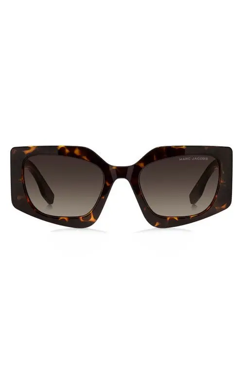 Marc Jacobs 53mm Gradient Rectangle Sunglasses - Havana/ Brown Sf