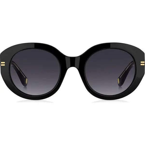 Marc Jacobs 51mm Gradient Oval Sunglasses - Black/ Dark Grey Sf