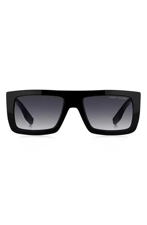 Marc Jacobs 53mm Rectangular Sunglasses - Black/ Dark Grey Sf