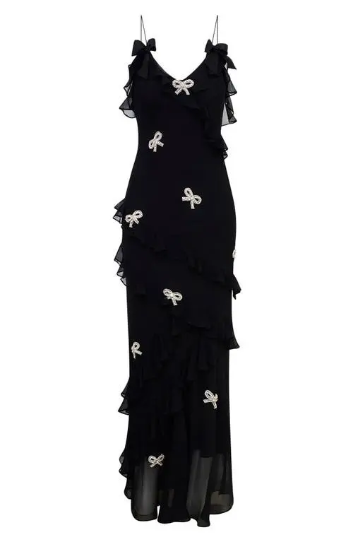 LoveShackFancy Rialto Silk Dress - Black
