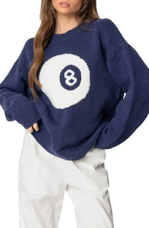 EDIKTED Magic 8 Oversize Sweater - Navy