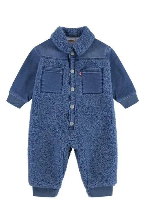 LEVI'S Denim And Fleece Romper - Blue Horizon