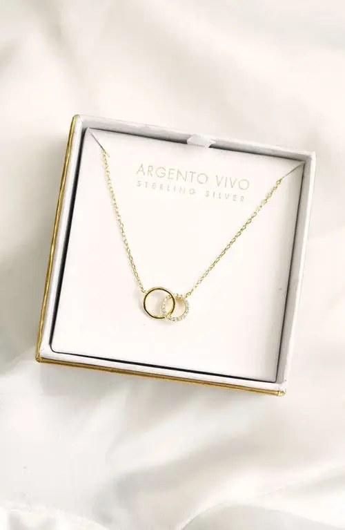 Argento Vivo Cubic Zirconia Interlocking Pendant Necklace