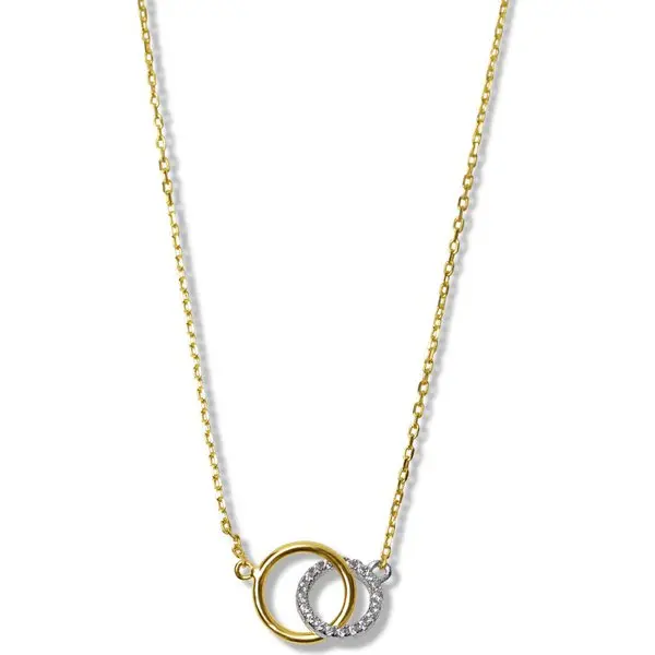 Argento Vivo Cubic Zirconia Interlocking Pendant Necklace - Gold