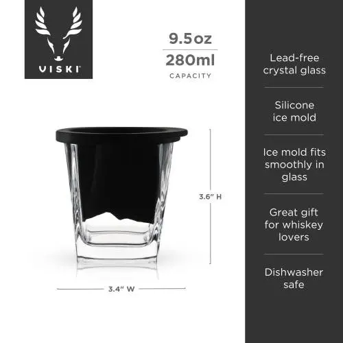 VISKI Glacier 2-piece Mountain Ice Mold With Crystal Glass Set