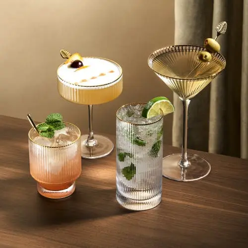 VISKI Meridian Crystal Highball Glasses Set Of 2