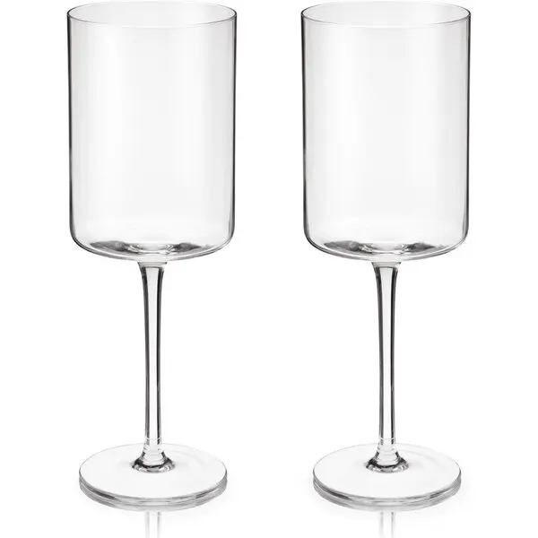 VISKI Laurel Crystal Red Wine Glasses Set Of 2 - Clear
