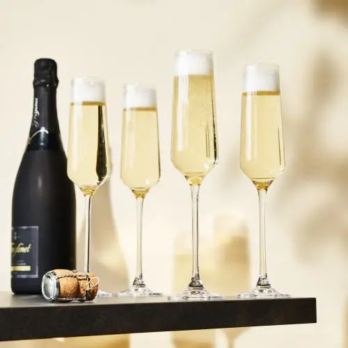 VISKI Reserve Inez Crystal Champagne Flutes Set Of 4