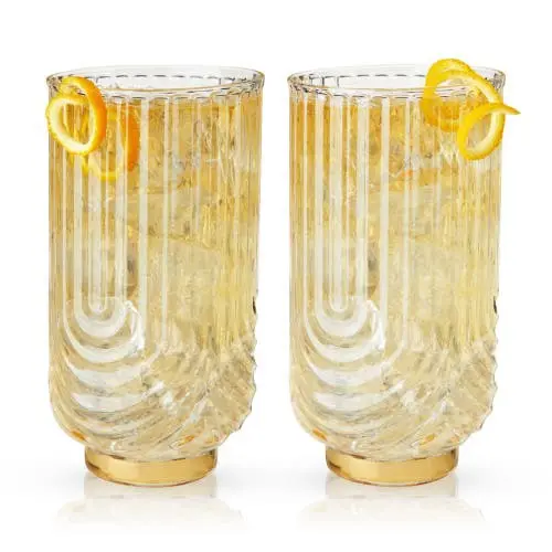 VISKI Deco Gatsby Highball Glasses Set Of 2