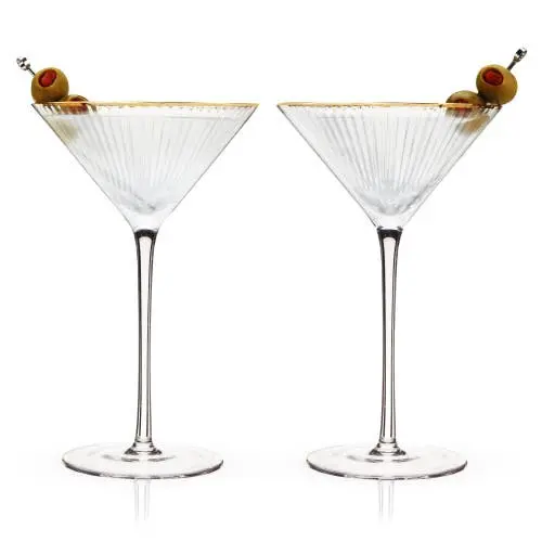 VISKI Meridian Crystal Martini Glasses Set Of 2