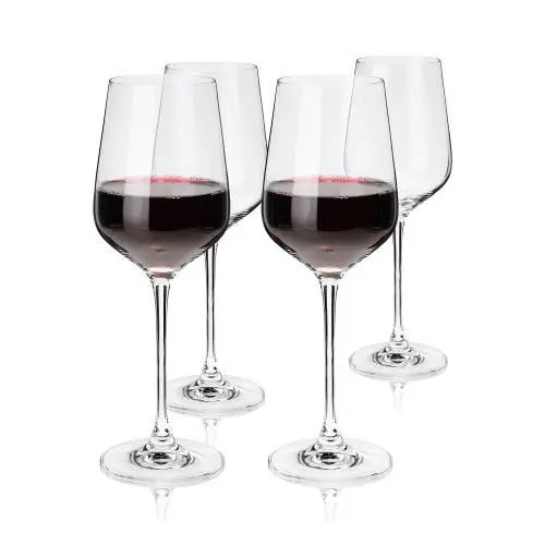 VISKI Reserve Inez Crystal Bordeaux Glasses Set Of 4